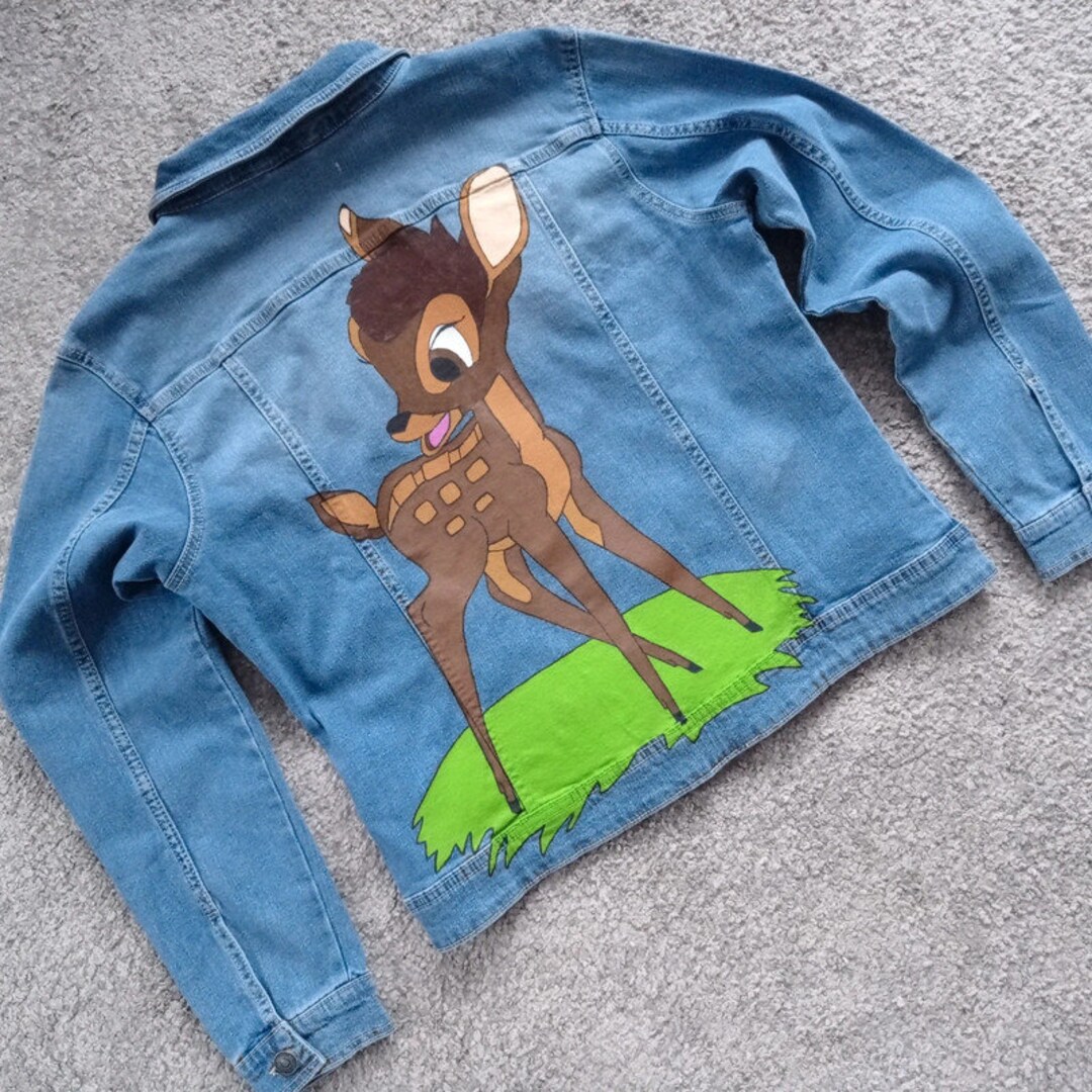 JACKET Hand-painted Size L BAMBI Handmade - Etsy