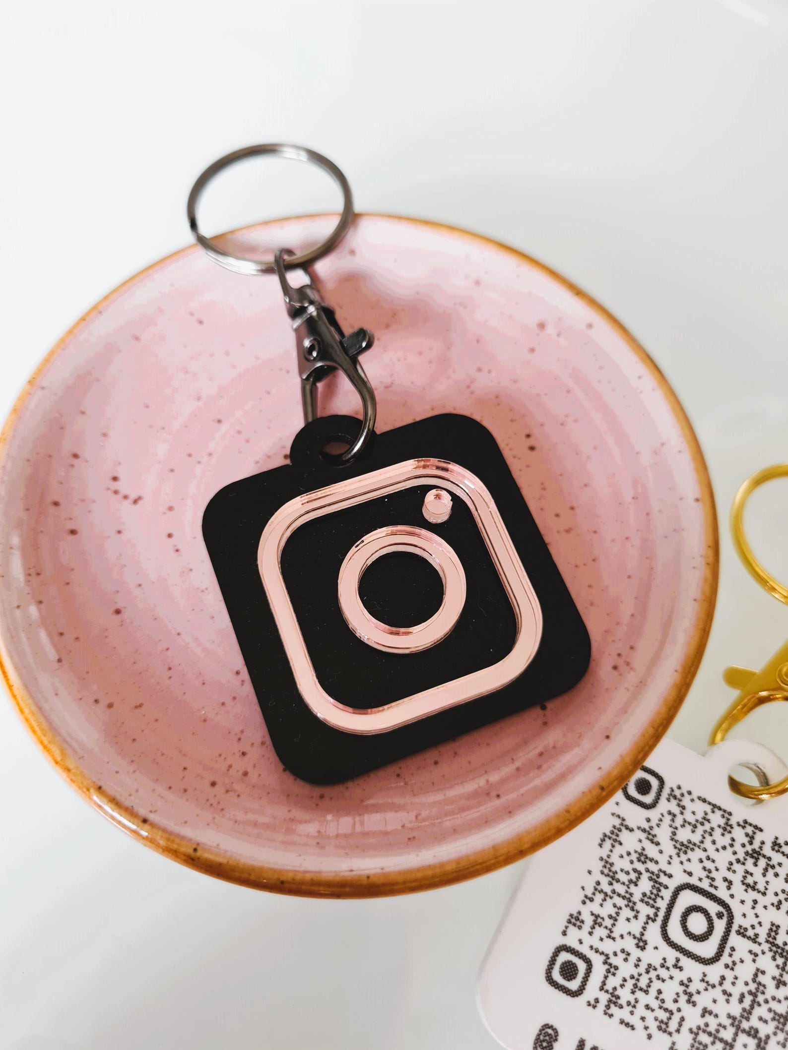 Custom QR Code Keyring Personalized Keychain With QR Code Instagram ...