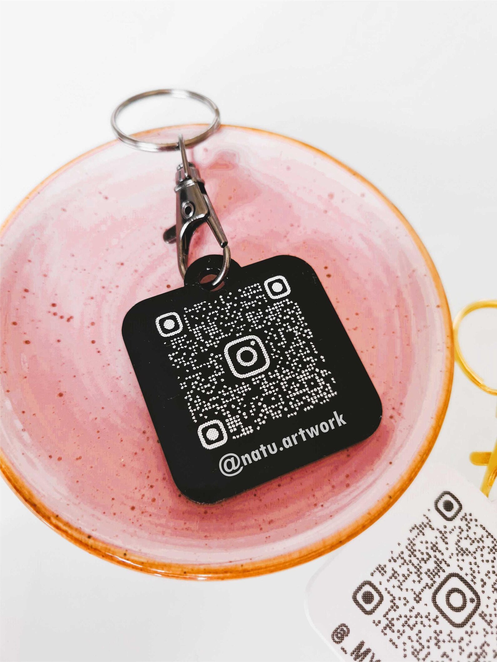 Custom QR Code Keyring Personalized Keychain With QR Code Instagram ...