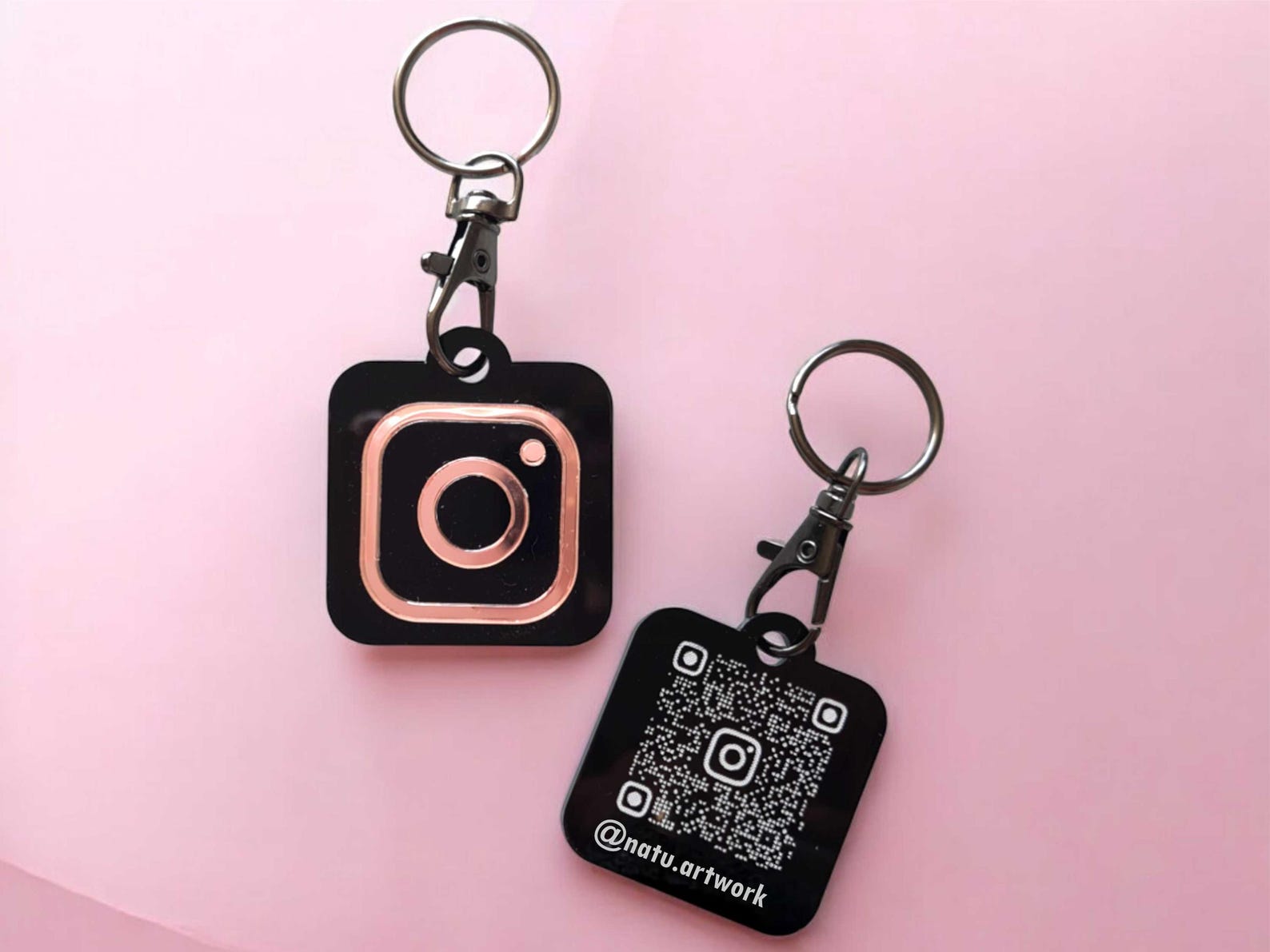 Custom QR Code Keyring Personalized Keychain With QR Code Instagram ...