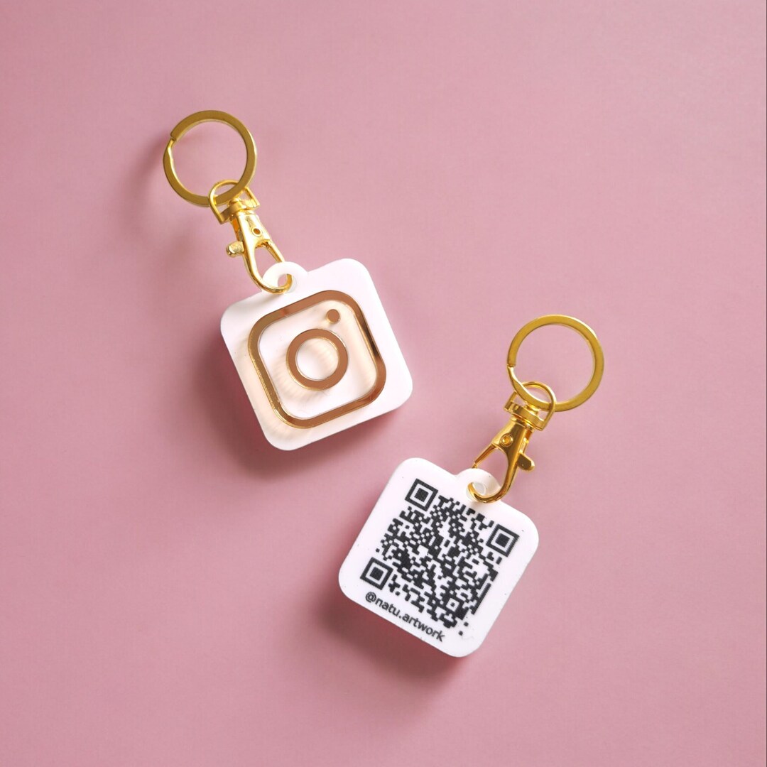 Custom QR Code Keyring Personalized Keychain With QR Code Instagram ...
