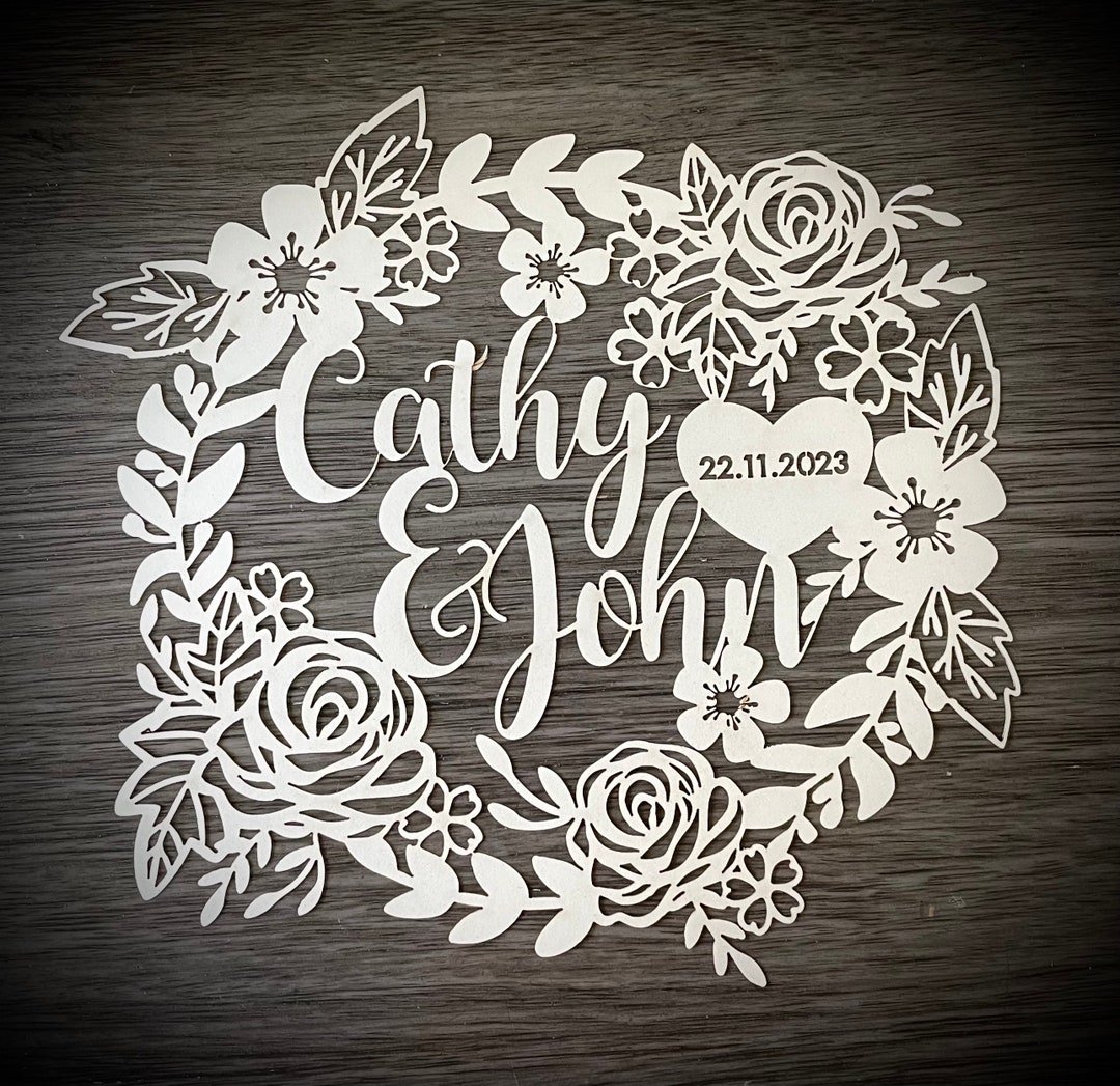 Papercut Personalised Wedding or Anniversary Engagement Gift - Etsy