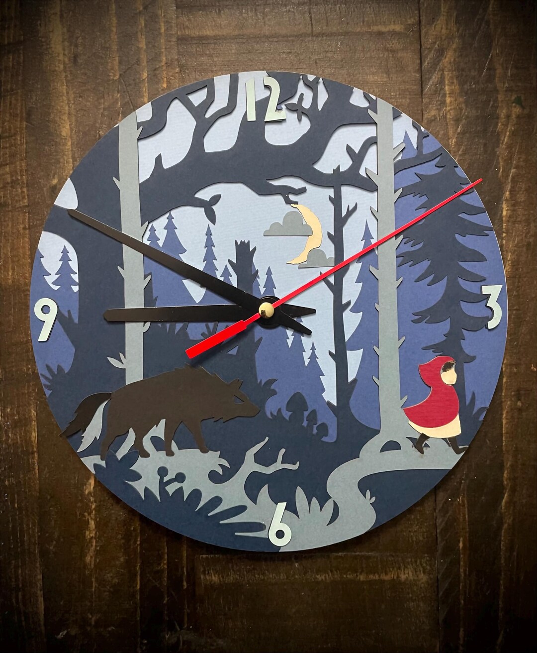 Little Red Riding Hood Svg Eps Dxf Novelty Clock Layered Svg Kids Clock ...