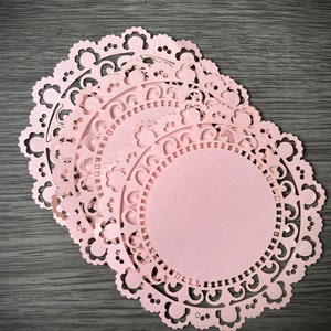 Ornate Pink Doily Die Cuts Mixed Pack of 25 Paper Doily in One Style ...