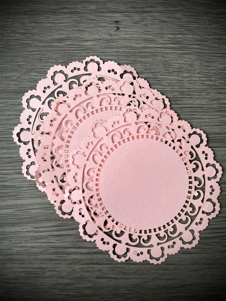 Ornate Pink Doily Die Cuts Mixed Pack of 25 Paper Doily in One Style ...