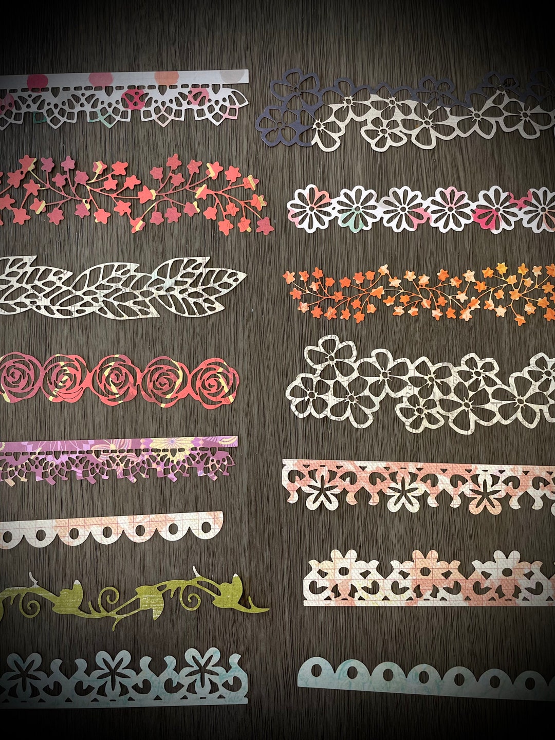 Decorative Borders Cut From Patterned Scrapbooking Papers Mixed Pack of ...