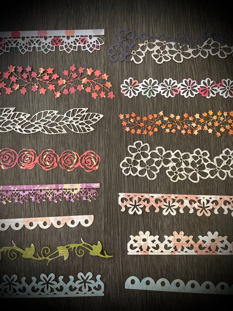 12 Inch Decorative Borders Cut From Patterned Scrapbooking Papers Mixed ...