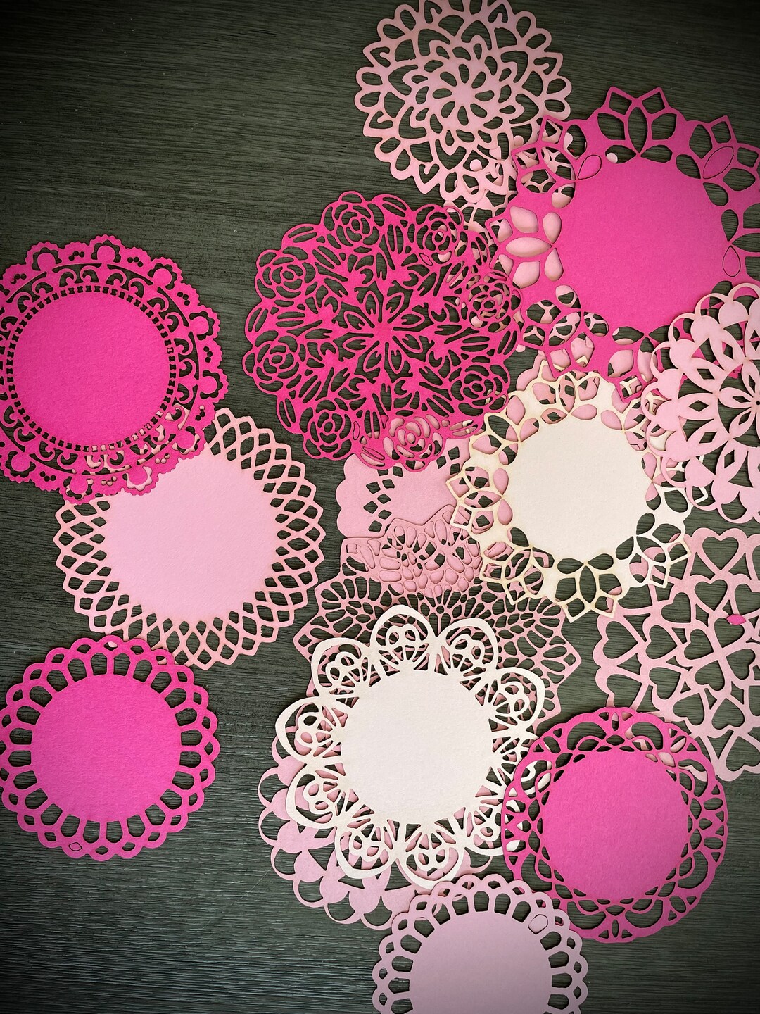 Doily Die Cuts in Pink Shades Pack of 20 - Etsy