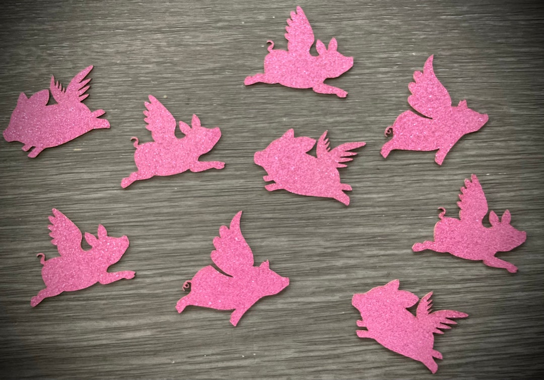 When Pigs Fly Glitter Stickers Flying Pig Sticker Set of 12 in Pink ...