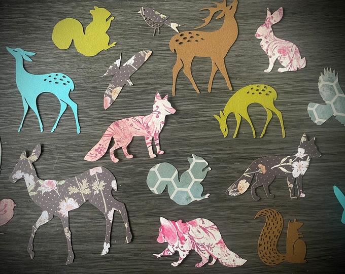 Woodland Animals Silhouettes Die Cuts Mixed Pack of 30 Paper Patterned ...