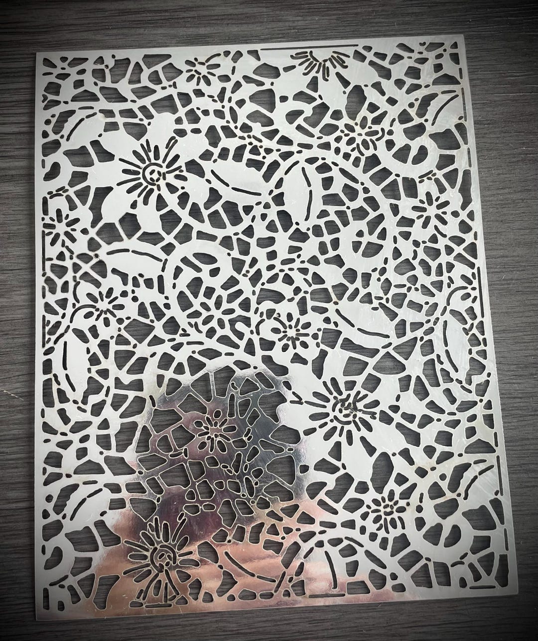 Metallic Lace Die Cut in Silver Metallic Cardstock Floral - Etsy