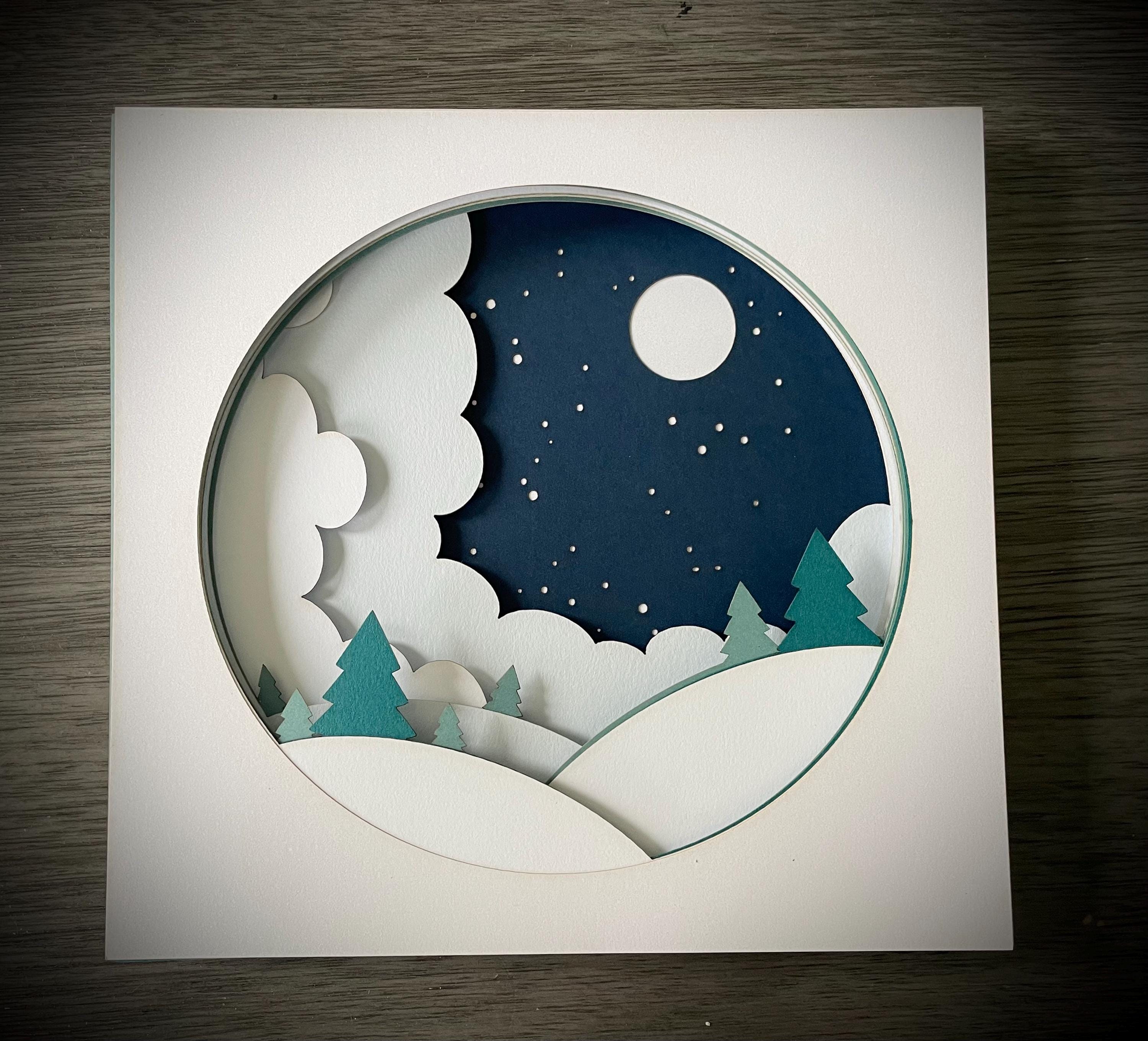 Winter Scene Layered Svg for Laser Cricut Digital Svg 3 Dimensional Art ...