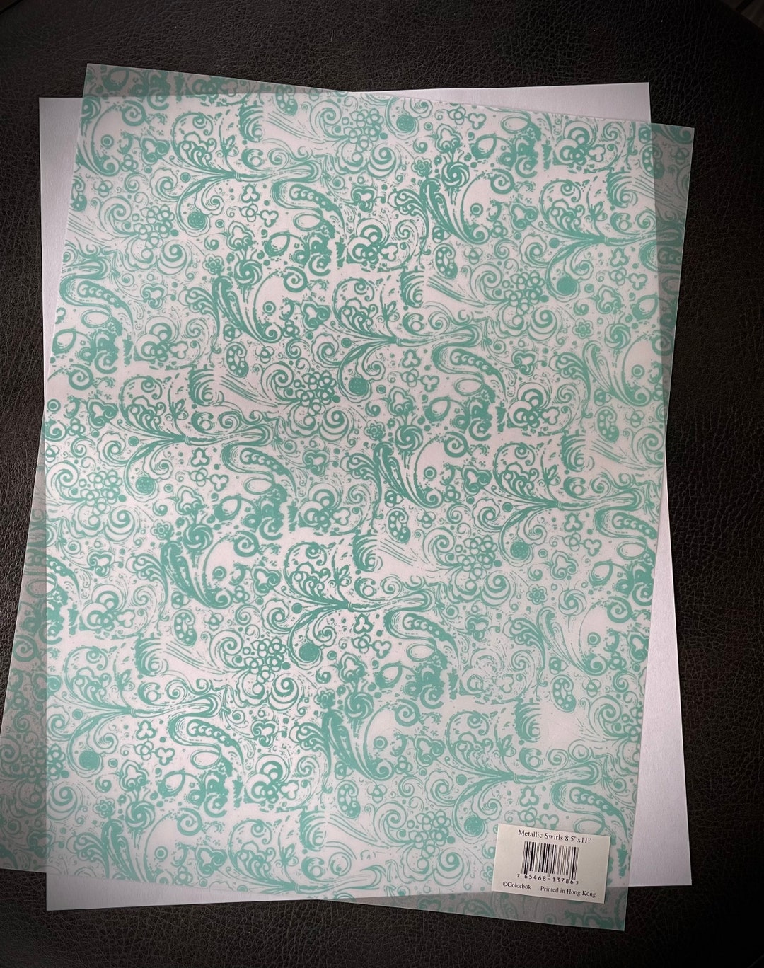 Teal Metallic Swirl Vellum Paper (5 Sheets) - Etsy