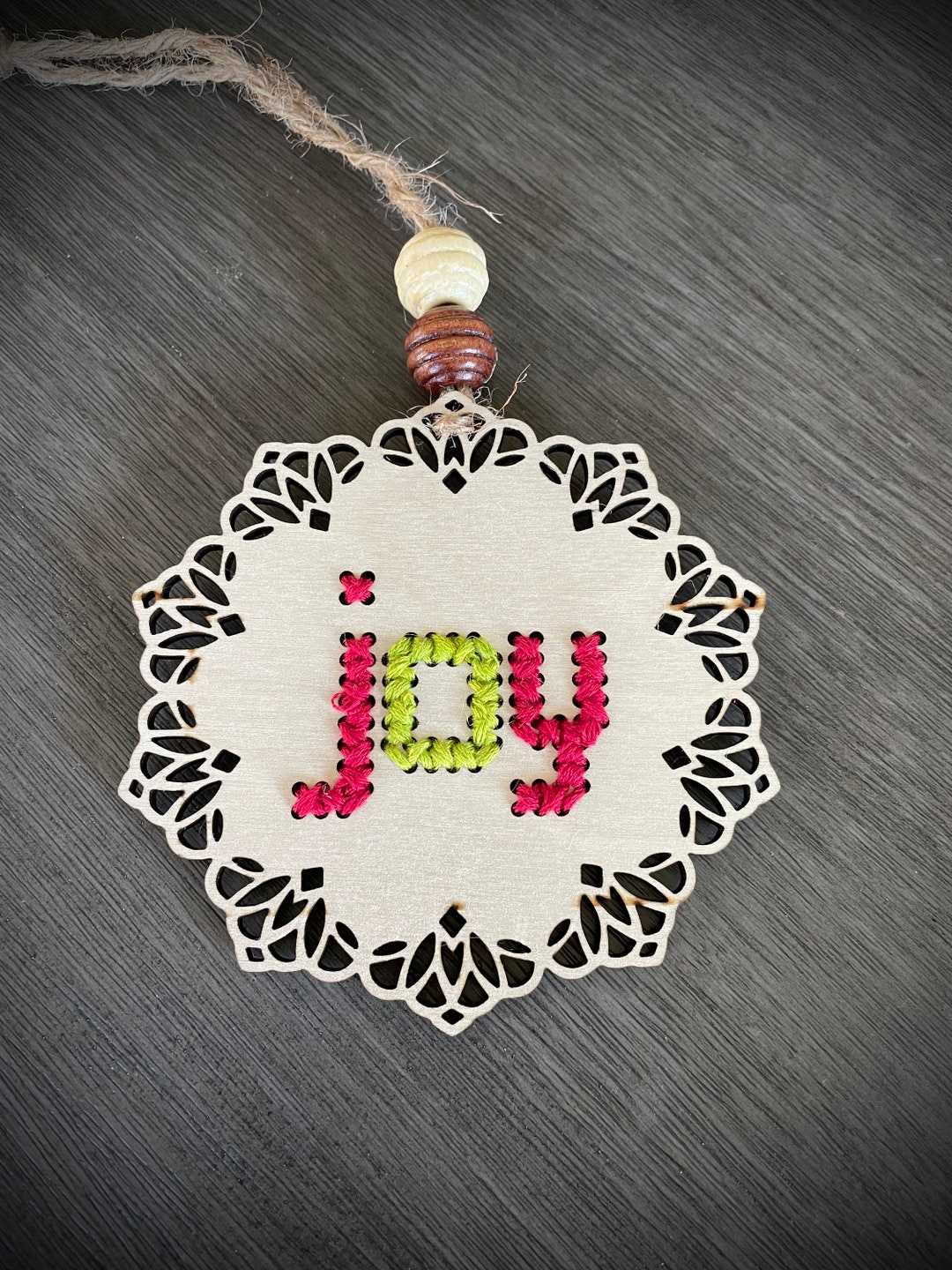 Joy Cross Stitch Ornament SVG PNG for Cutting - Etsy