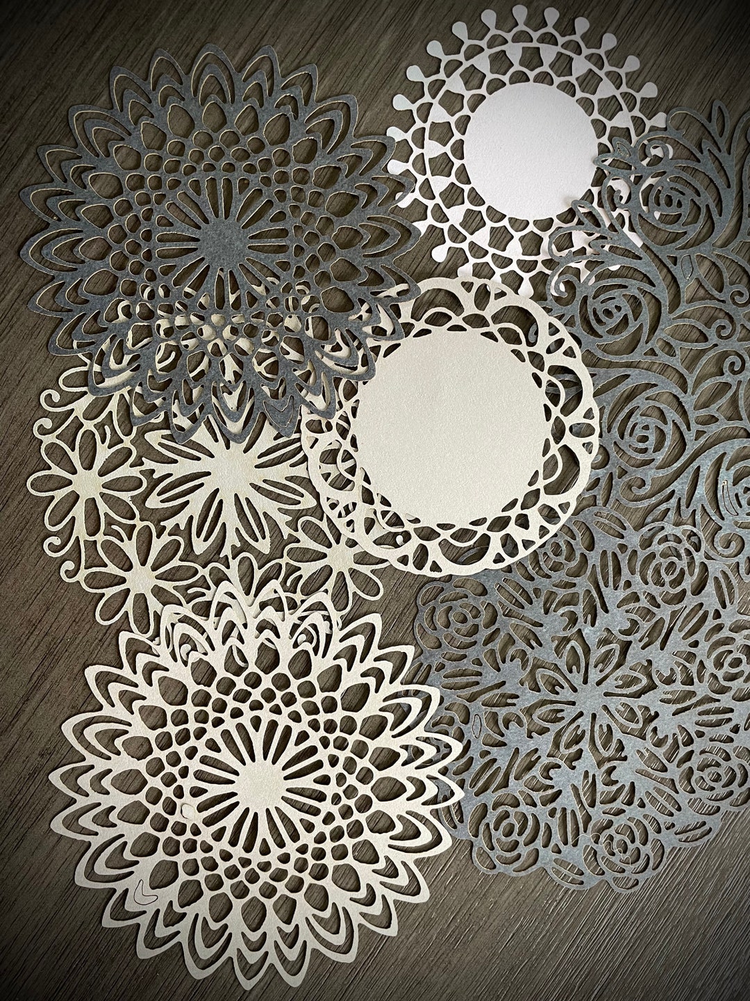 25 Ornate Doily Die Cuts in Neutral Shades Pack Paper Lace - Etsy