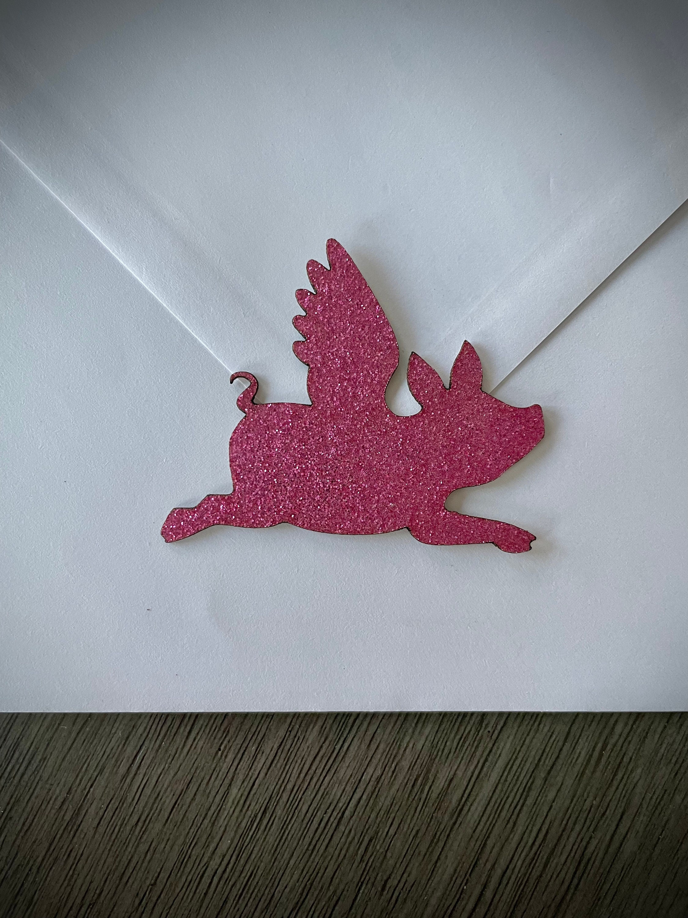 When Pigs Fly Glitter Stickers Flying Pig Sticker Set of 12 in Pink ...