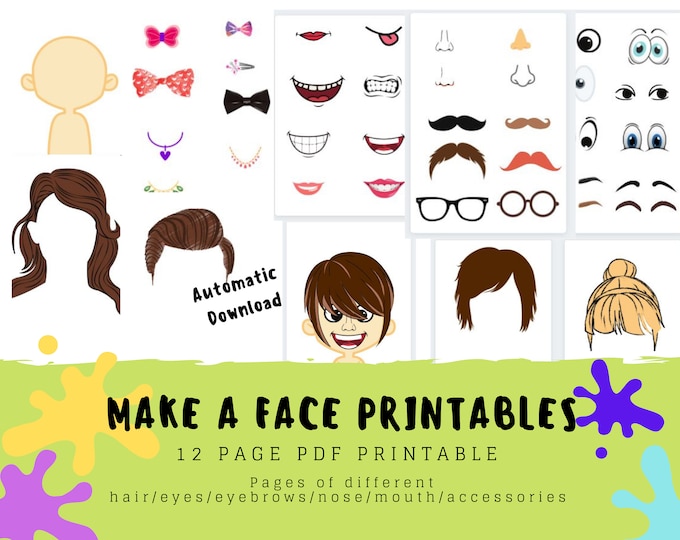 Make a Face Printable - Etsy