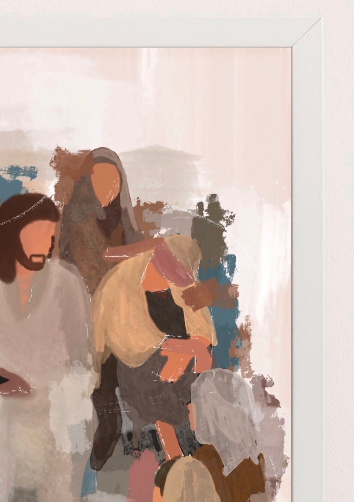 Christ and the Children Modern LDS Art Print, Minimalist Home Decor ...