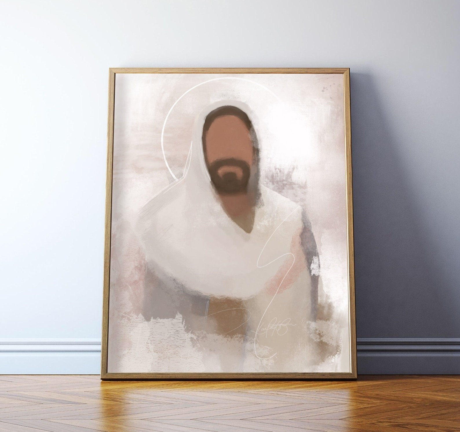 Our Savior Modern LDS Art Print, Minimalist Home Decor, Painting of ...