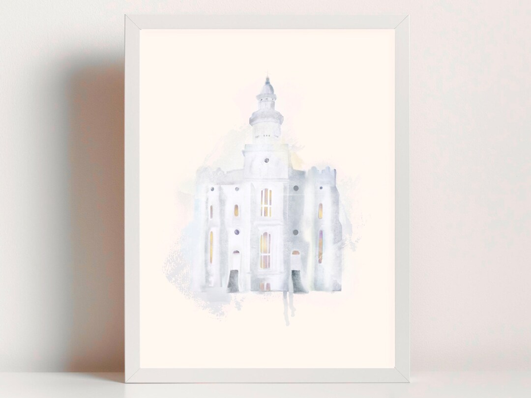DIGITAL DOWNLOAD St. George Temple Modern LDS Art Print, Painting of ...