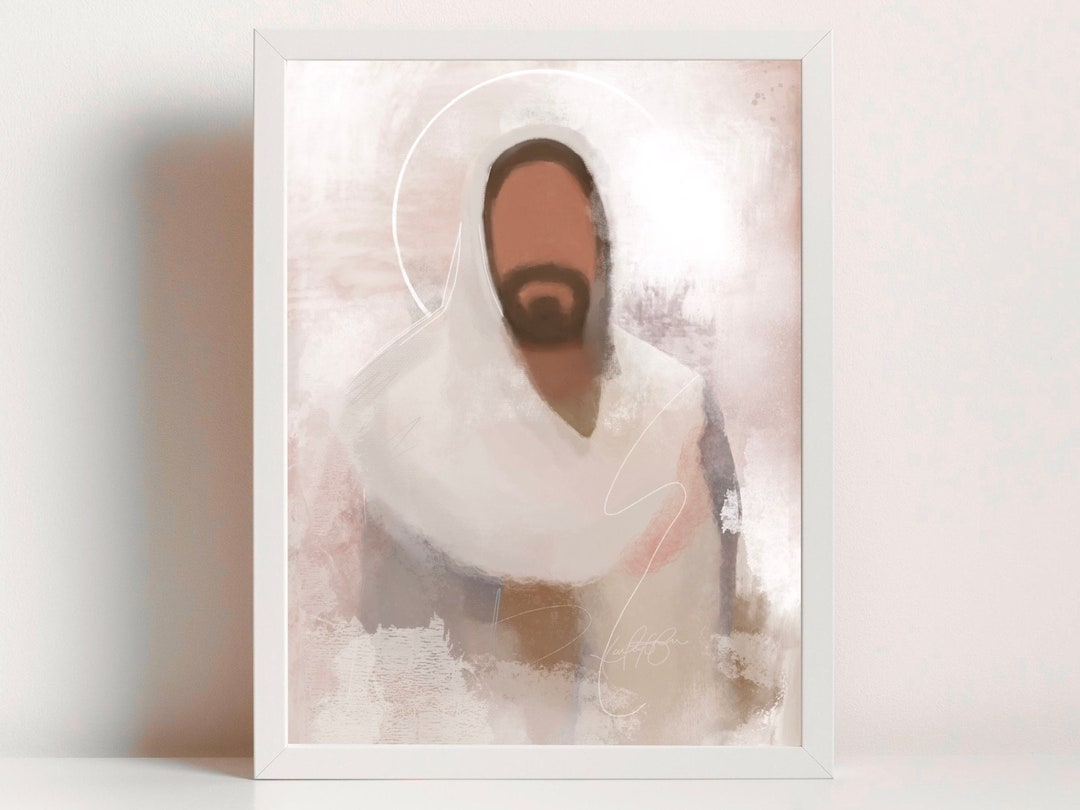 Our Savior Modern LDS Art Print, Minimalist Home Decor, Painting of ...