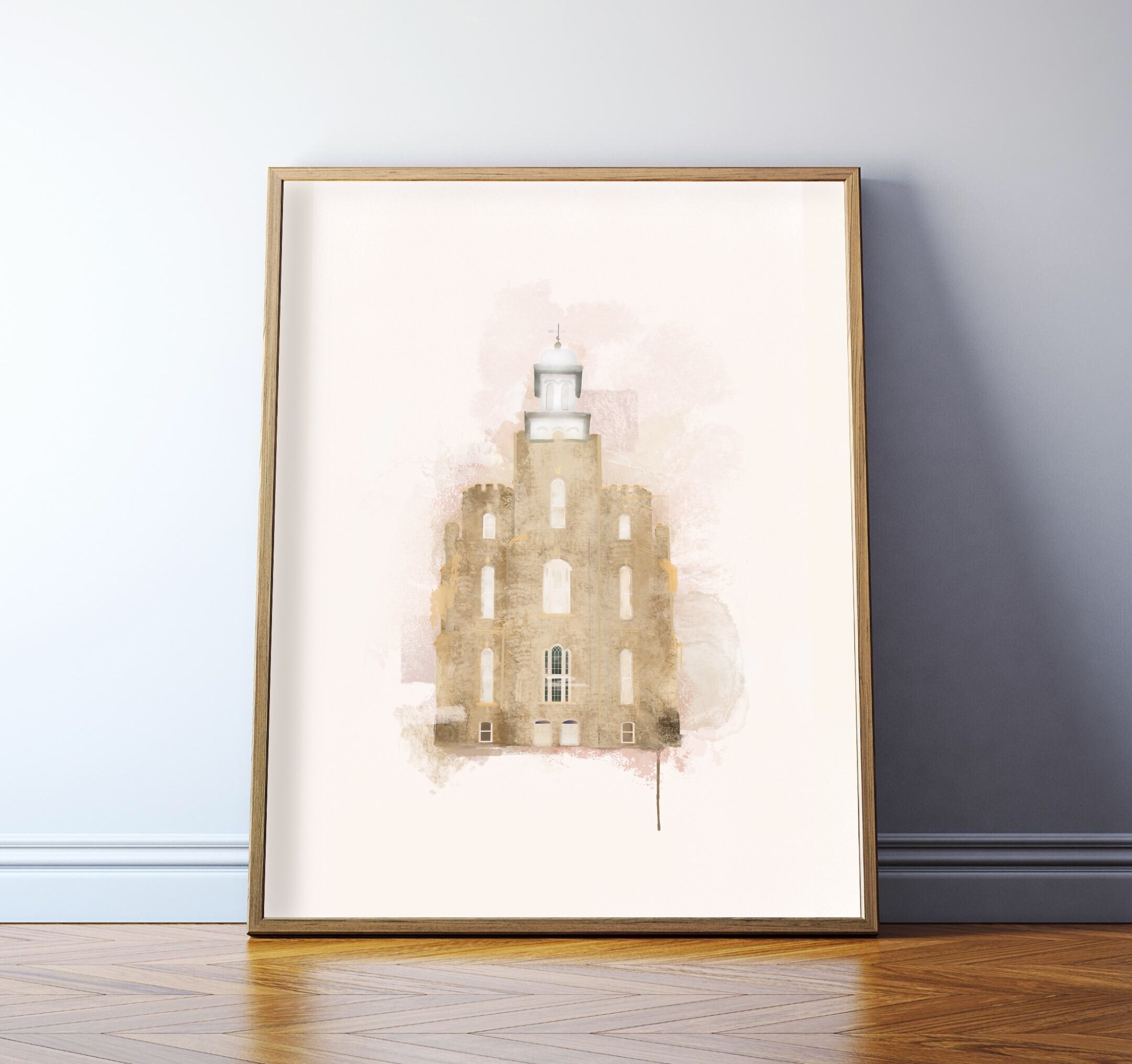 DIGITAL DOWNLOAD Logan Utah Temple Modern LDS Art Print, Painting of ...