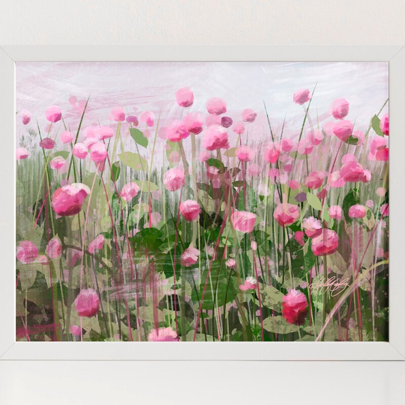 Pink Flower Painting - Etsy