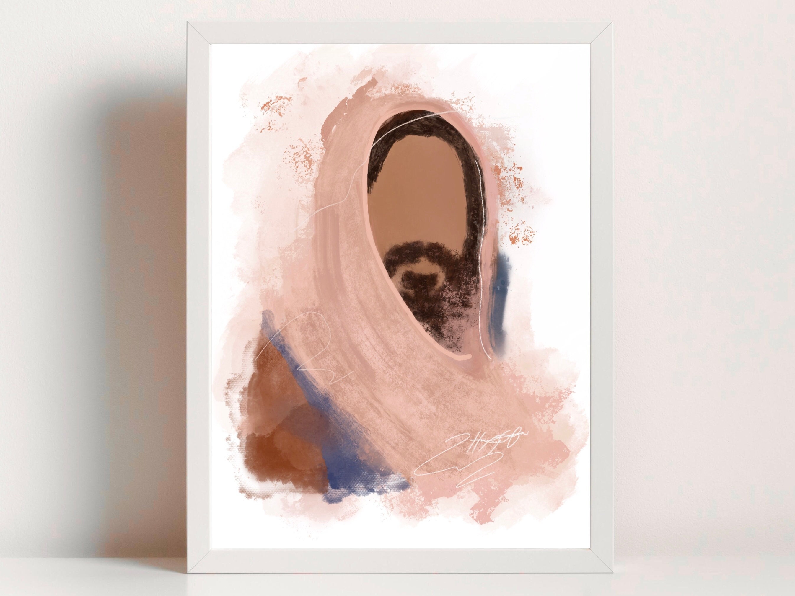 Christ Modern LDS Art Print, Minimalist Home Decor, Painting of Jesus ...
