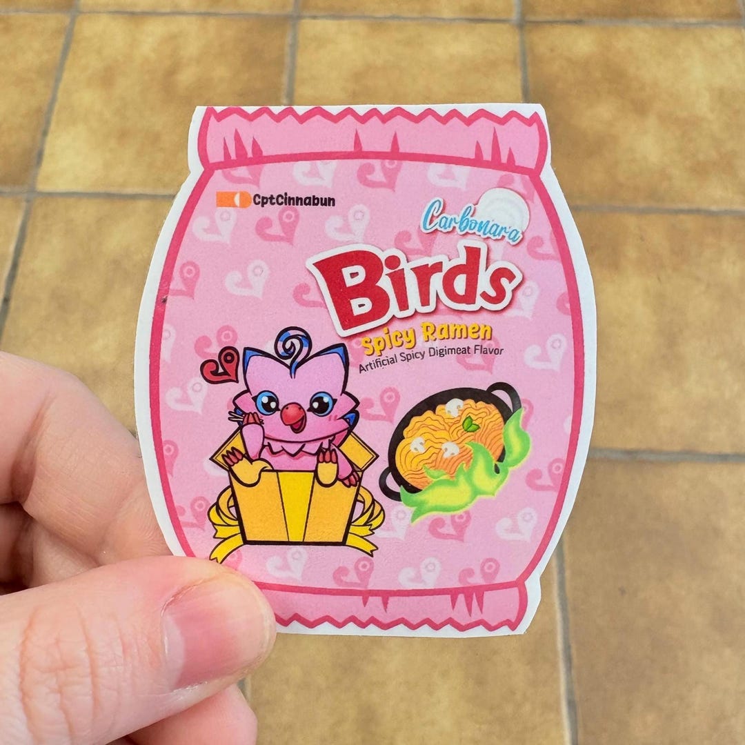 Biyomon Birds Ramen Vinyl Sticker! *waterproof* - Etsy