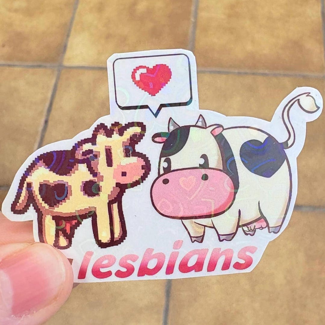Lesbian Cows in Love Vinyl Sticker! *waterproof* - Etsy