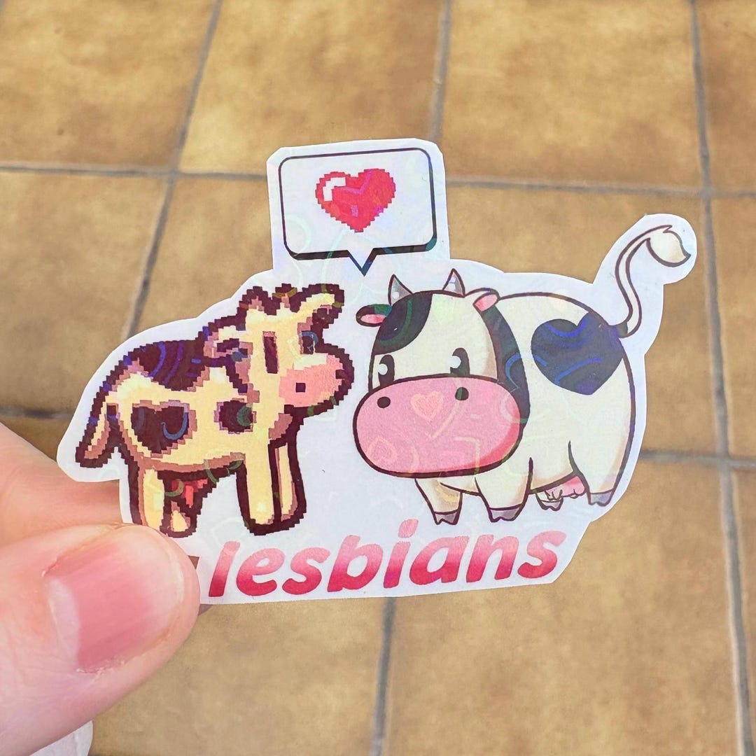 Lesbian Cows in Love Vinyl Sticker! *waterproof* - Etsy