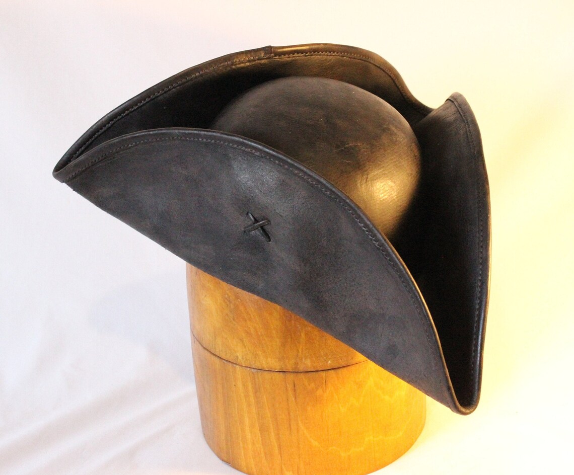 Pirate leather hat Captain Bryson hat Tricorn Hat | Etsy