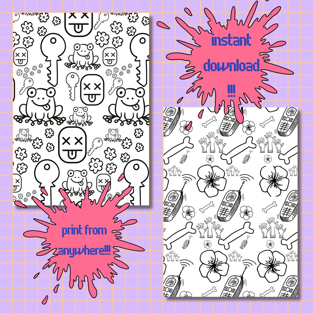 20 Quirky Coloring Pages for Adults Printable Download - Etsy