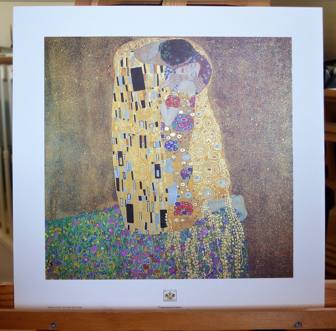 Gustav Klimt, the Kiss, Lithograph, Offset Proof, 4fbg. gold, Limited ...