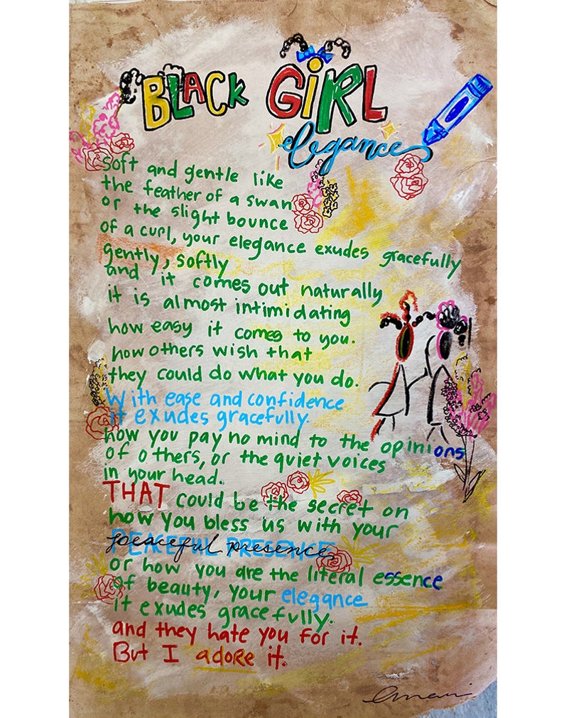 Black Girl Elegance Poem - Etsy