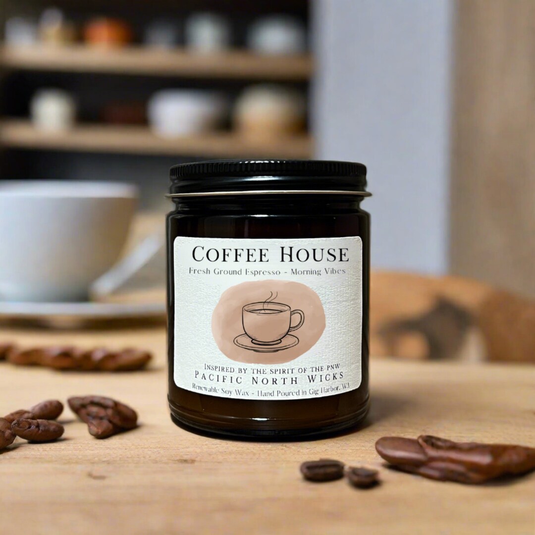 Coffee House Soy Candle, Espresso Candle, Fresh Brewed Coffee Scented ...