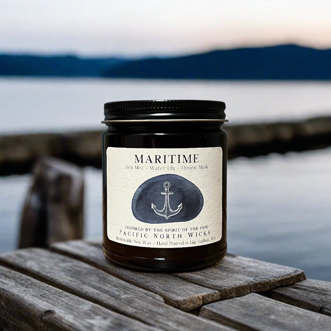 Maritime Candle, Marine Fragrance, Sea Mist - Water Lily - Ozonic Musk ...