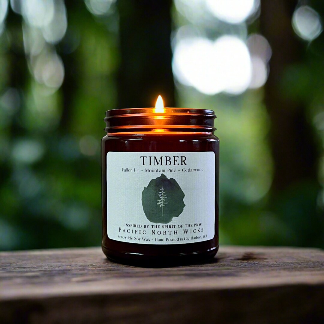 Timber Candle, Rustic Pine Scent, Douglas Fir, Cedarwood, PNW Forest ...