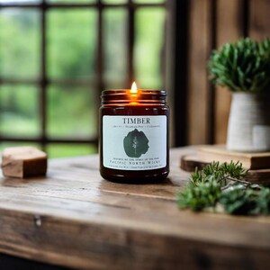 Timber Candle, Rustic Pine Scent, Douglas Fir, Cedarwood, PNW Forest ...