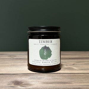 Timber Candle, Rustic Pine Scent, Douglas Fir, Cedarwood, PNW Forest ...