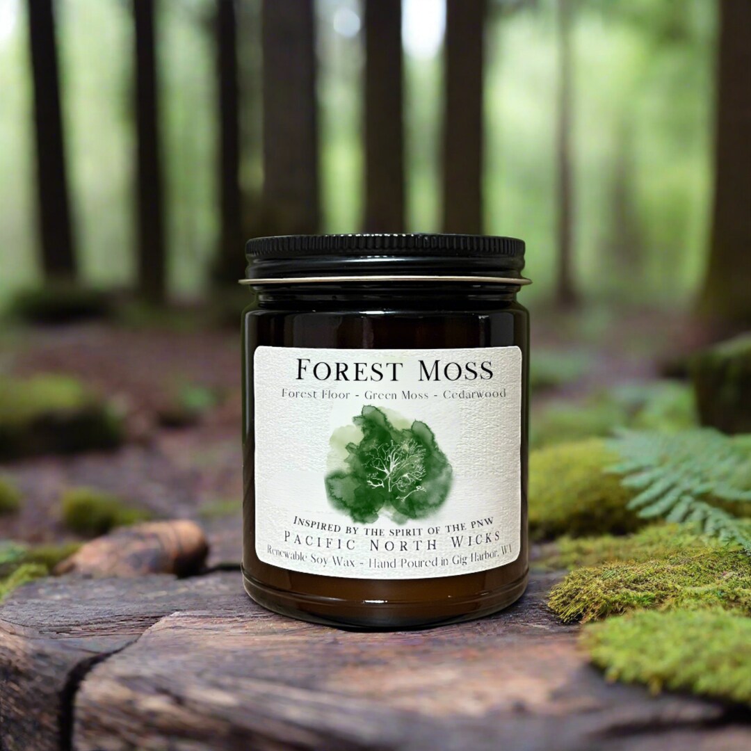 Forest Moss Candle, Earthy Moss Scented Candle, PNW Rainforest Candle ...