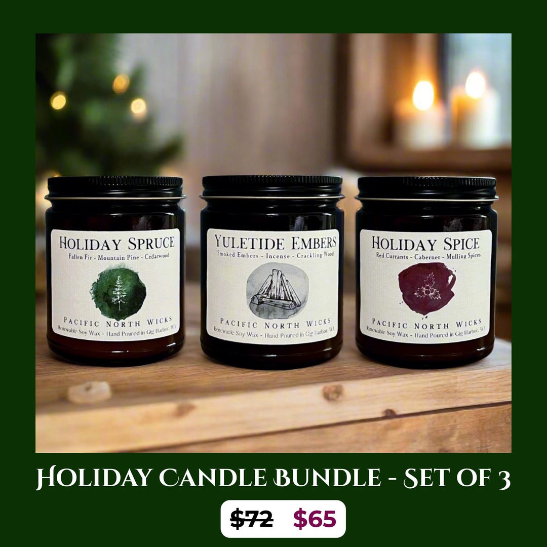 Holiday Candle Bundle 3 Pack - Holiday Spruce, Holiday Spice ...