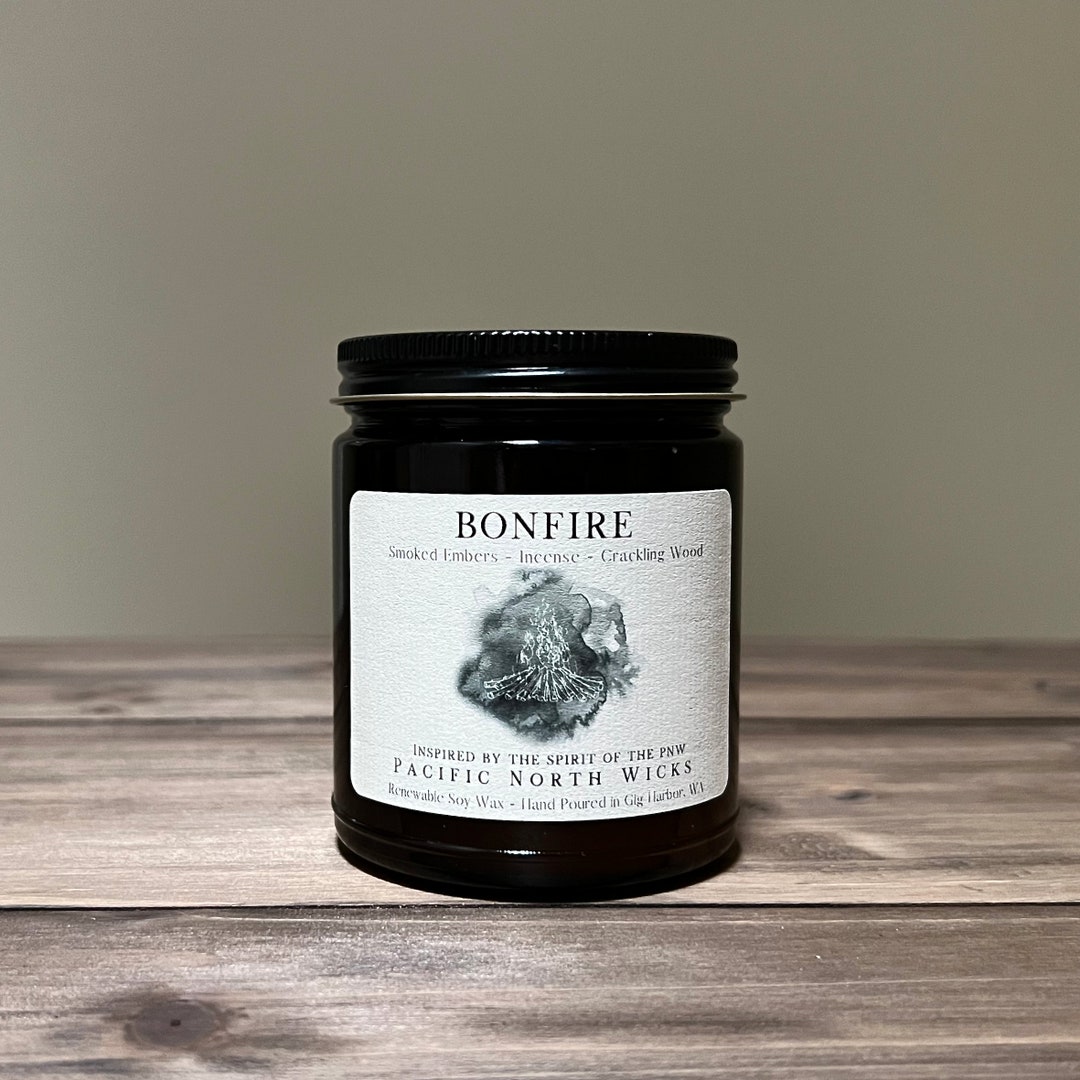 Bonfire Candle, Fireside, Campfire, Cozy Candle, Hand Poured Scented ...