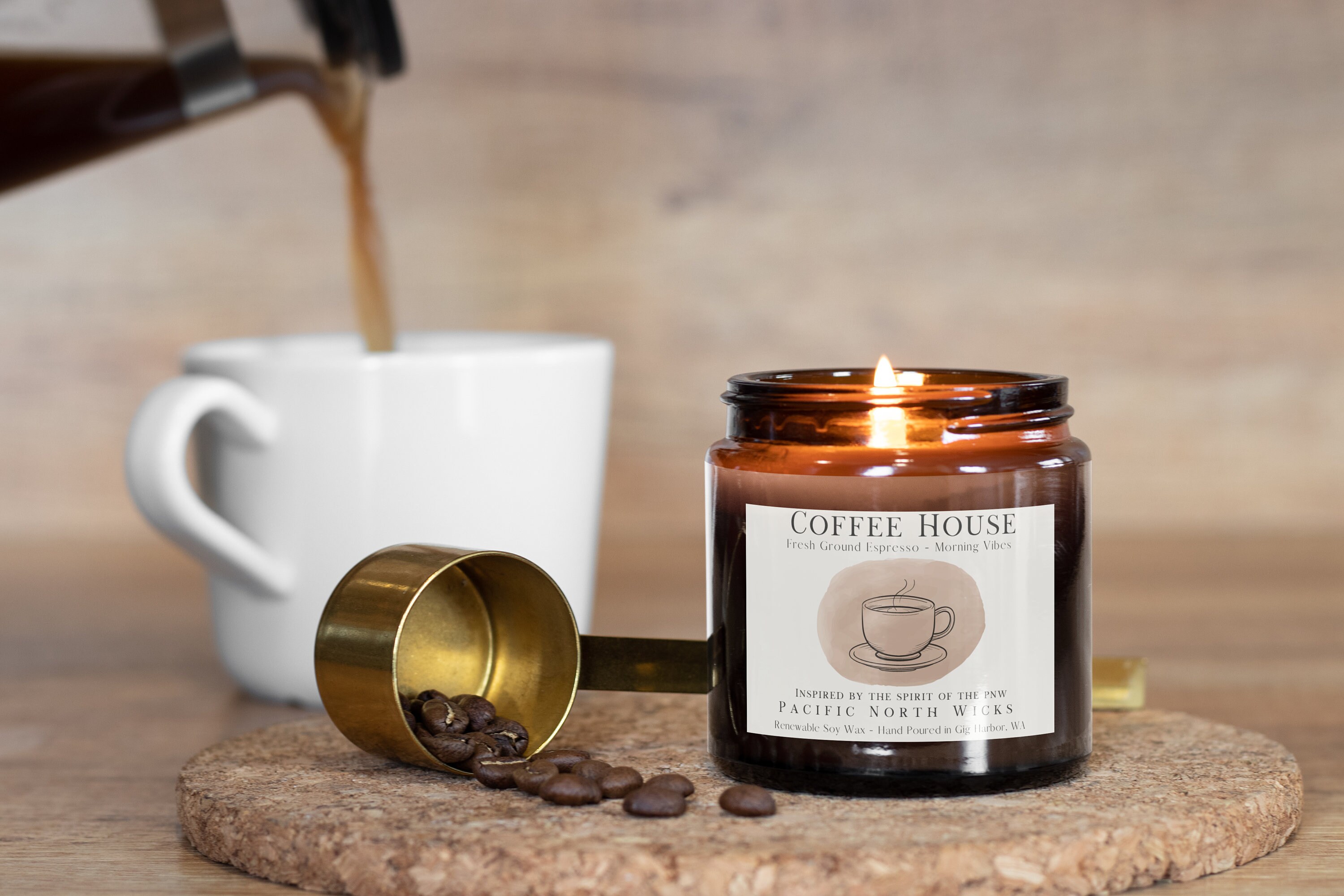 Coffee House Candle, Fresh Coffee, Espresso, Coffee Scented Candle ...