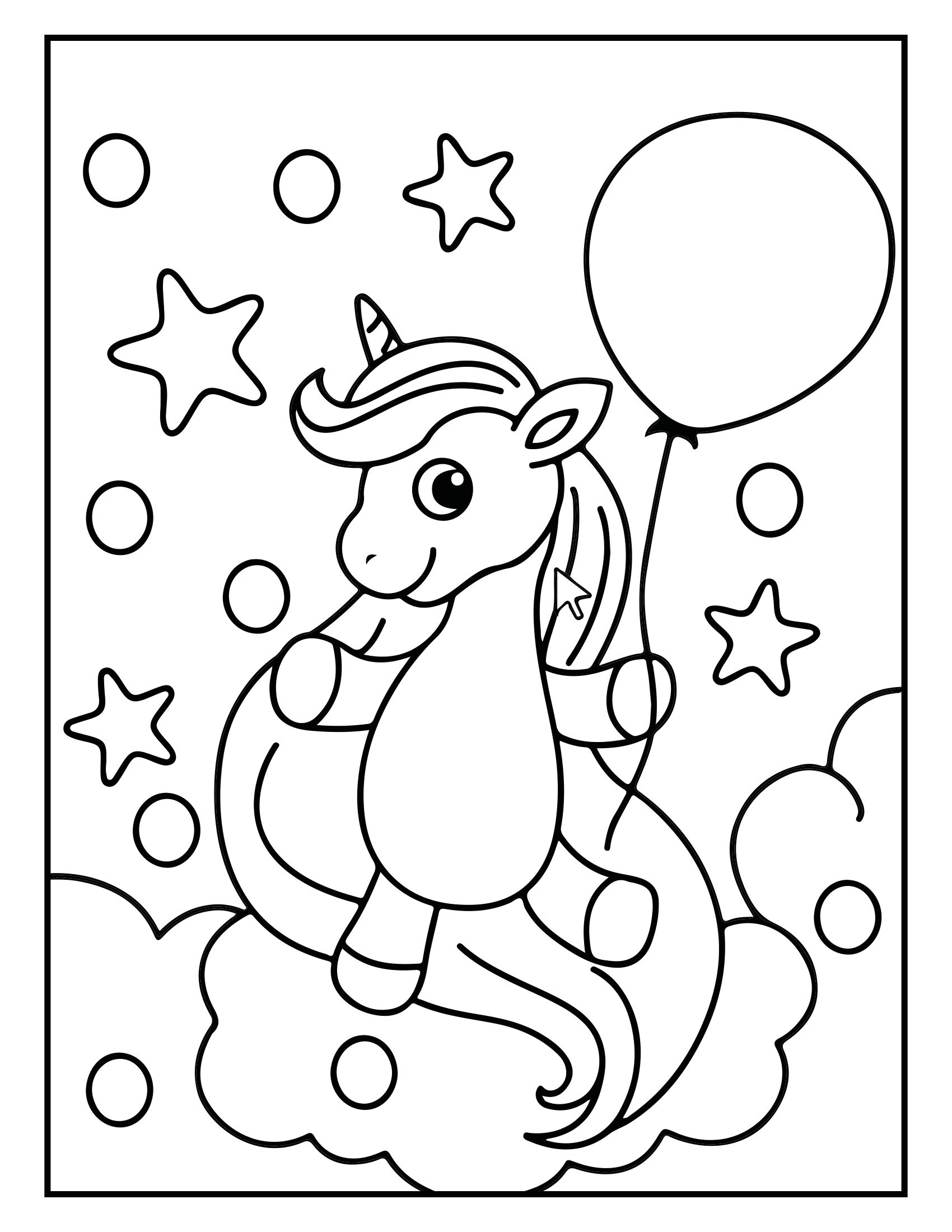 Pink Fluffy Unicorns Coloring Pages