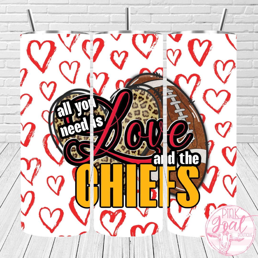 Chiefs Football Tumbler Sublimation 20 Ounce Skinny Digital Design ...