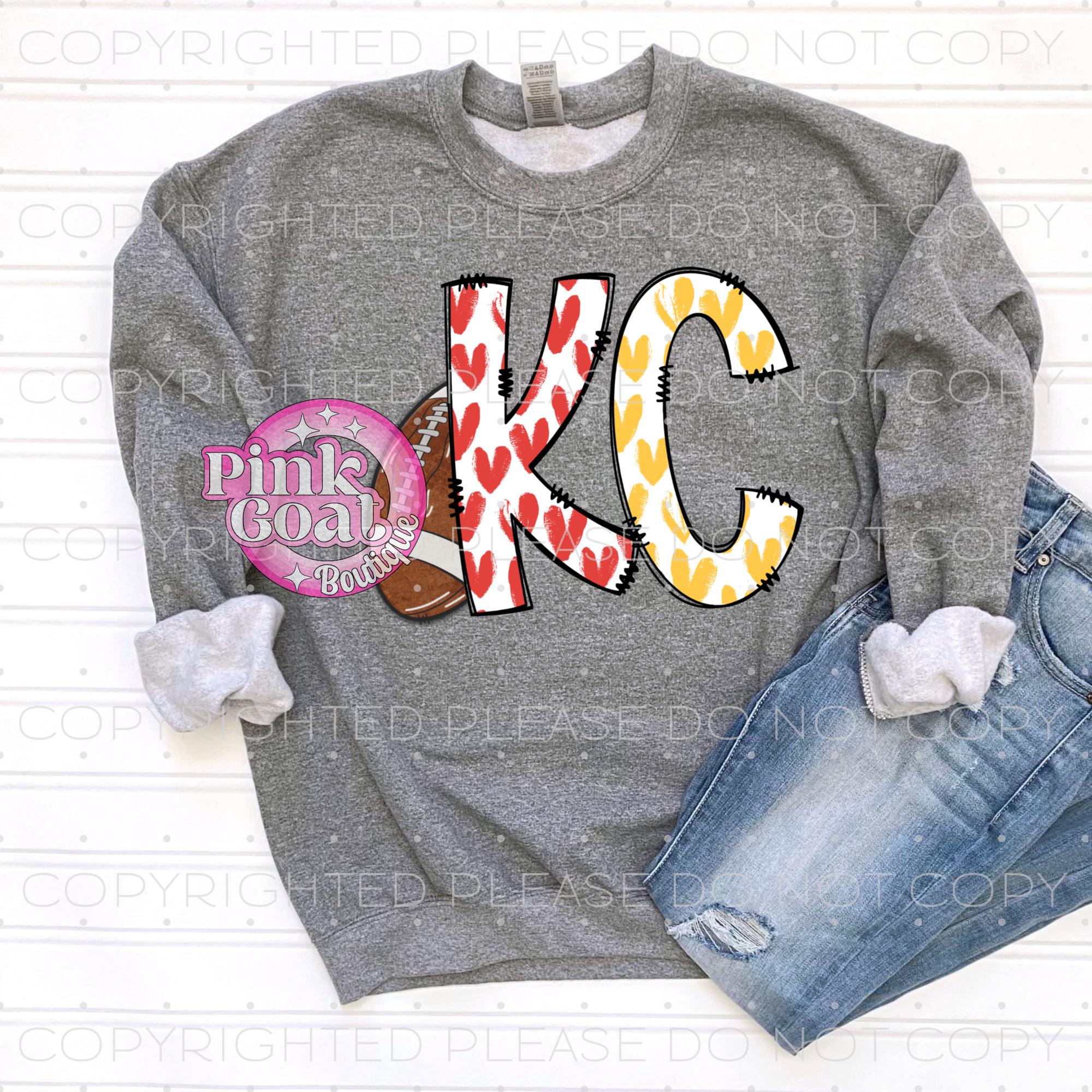 KC Chiefs Valentine's Day PNG, Waterslide Sublimation Design (digital ...