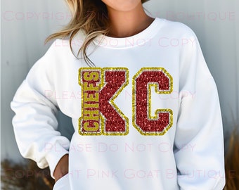 KC Rhinestone Football PNG Instant Download Sublimation Digital Design ...