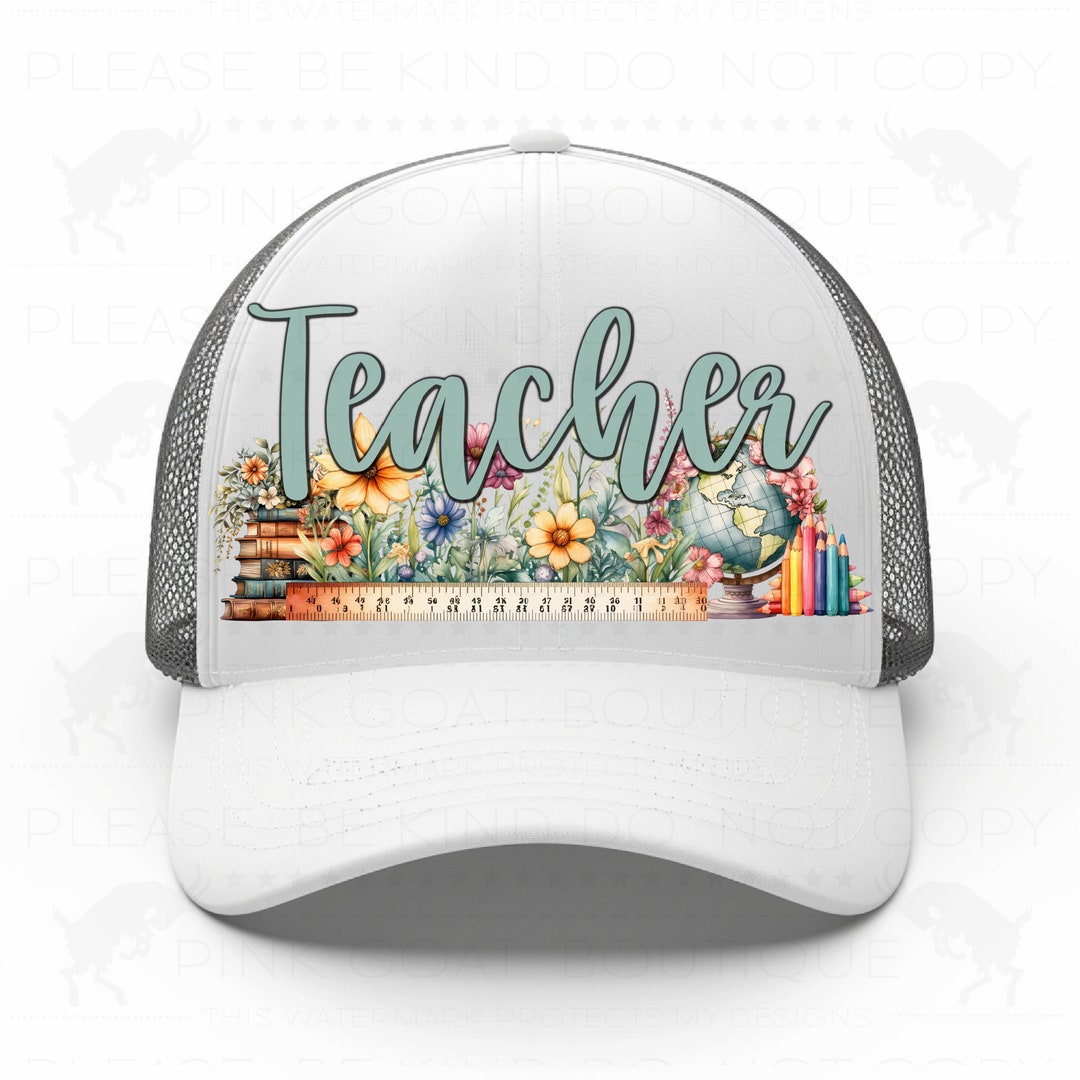 Teacher Faux Hat Patch PNG Instant Download Sublimation Digital Design ...