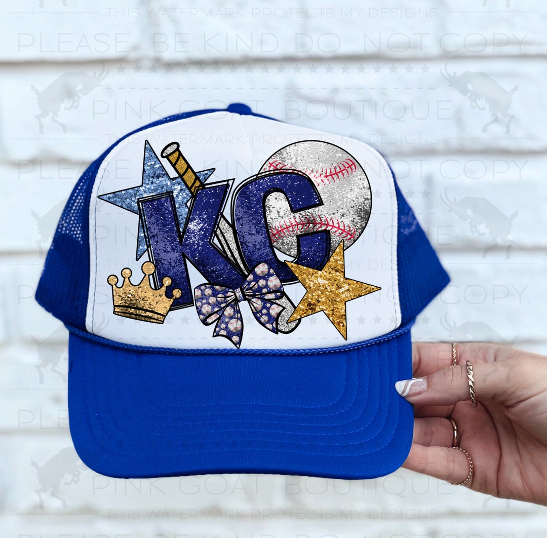 KC Sequin Baseball PNG Instant Download Sublimation Digital Design Decal T-shirt Tumbler Royal ...